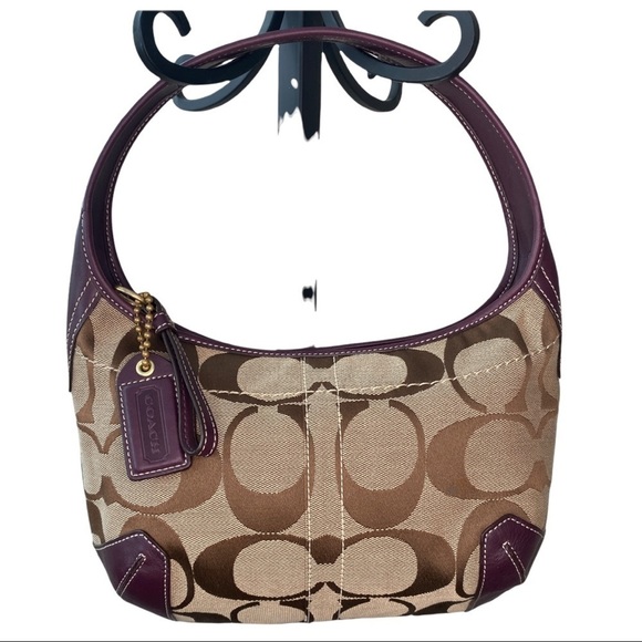 Coach | Bags | Coach Brown Canvas Leather Hobo Bag | Poshmark